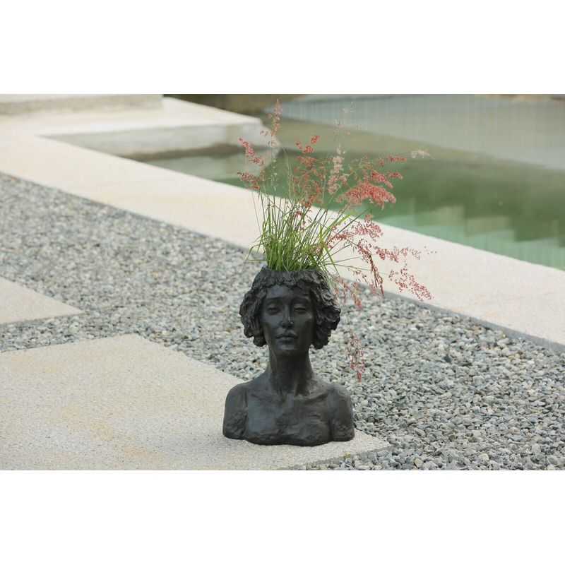 18" Lady Head Sculpture Comtempory Planter Indoor Garden Plant Pot ...