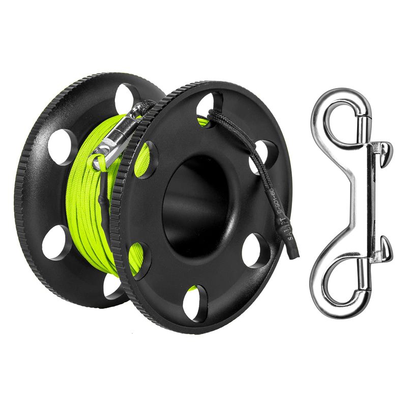 100FT Scuba Diving Reel, Aluminum Alloy Large Scuba Spool Finger Reel ...