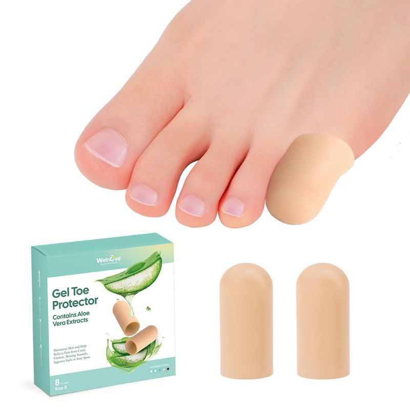 Welnove Pinky Gel Toe Cap and Protector - 12-Pack Aloe Vera Extract ...