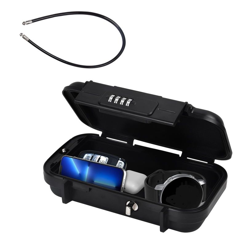 Portable Safe Box with Code for Travel, Beach Lock Box, Combination ...