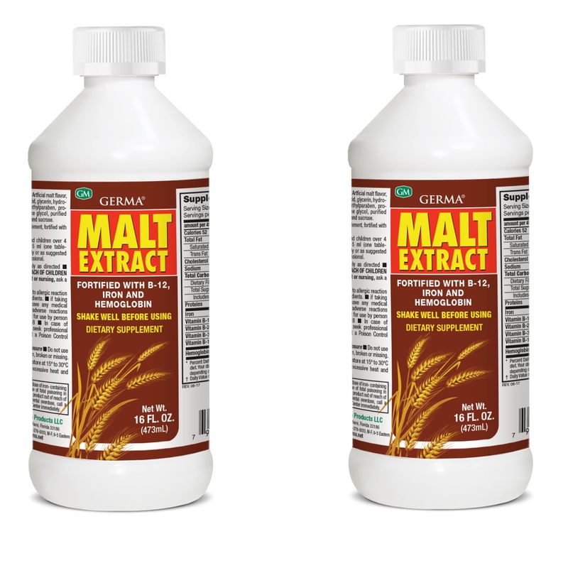 Extracto de Malta 16oz Malt Extract Fortified with B-12 and Iron 2pk ...