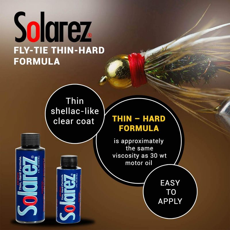 SOLAREZ Fly Tie UV Cure Resin - Thin Hard Formula (2 oz) Fly Tying, Fly ...