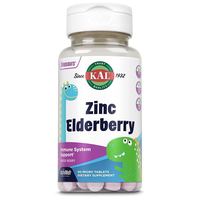 KAL Kids Zinc Elderberry Dinosaurs, Immune Support Supplement* for ...