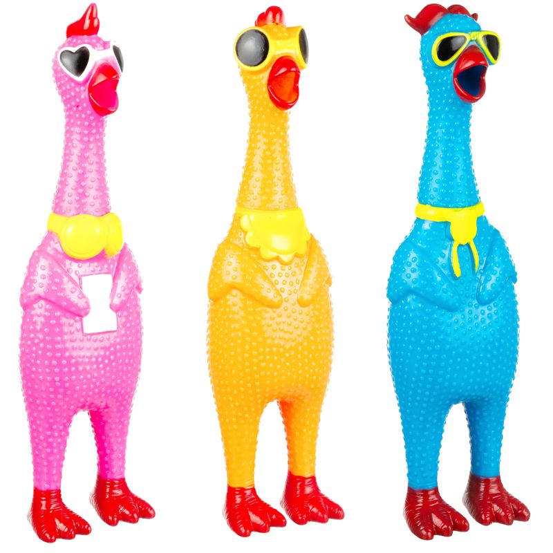 Expressions 3pc Silly Screaming Chicken Set - Tactile Squeaky Chicken ...
