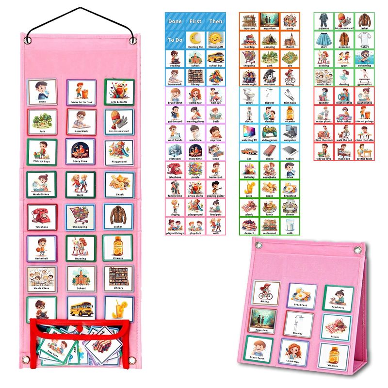 Sydzkjyxgs Visual Timetable for Kids 96 PECS Cards Daily Routine Chart ...
