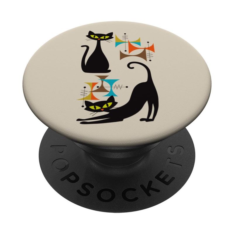 Mid-Century Modern Atomic Cat 50s 60s Style PopSockets Standard PopGrip ...