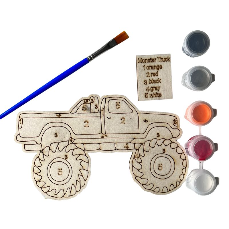 Paint by Numbers Craft Kit for Kids | 5" DIY Painting Kit Wooden Make ...