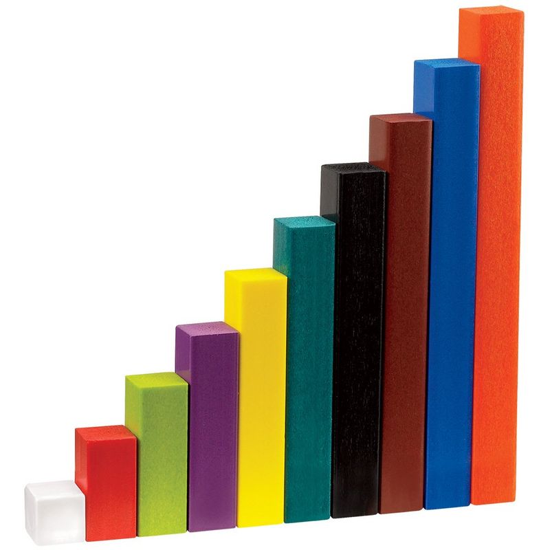 hand2mind Wood Cuisenaire Rods Individual Set, Fraction Bars ...