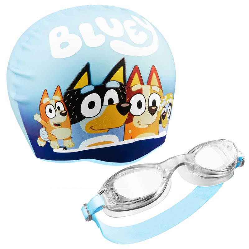 BlueY Swimming Cap & Swimming Goggles Children's Set, UV Protection ...