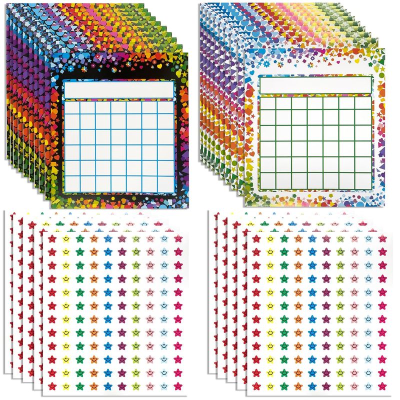 20 Pack Reward Chart, Incentive Sticker Chart Star Chart for Classroom ...