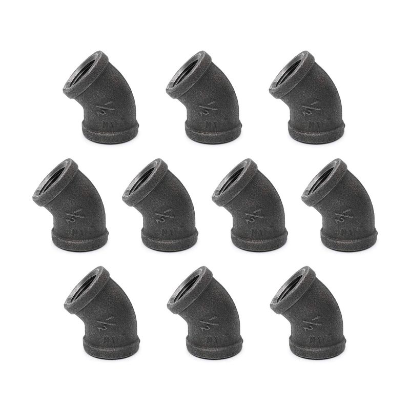 1/2" 45-Degree-Elbow, Home TZH Internal Threaded Cast Malleable Iron ...