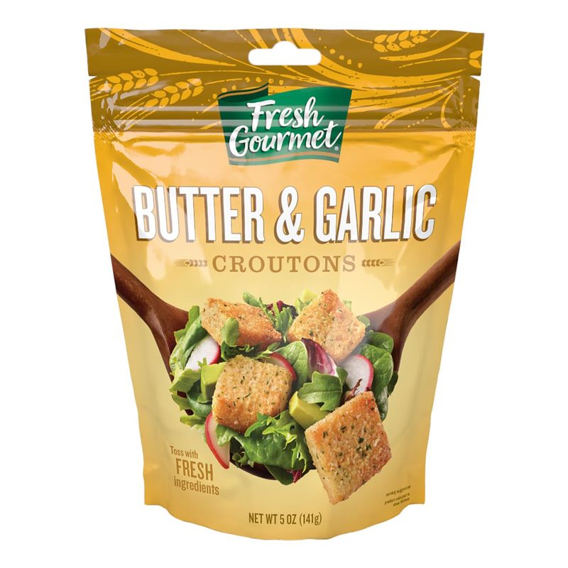 Fresh Gourmet Premium Croutons, Butter & Garlic, 5 Ounce (Pack of 6 ...