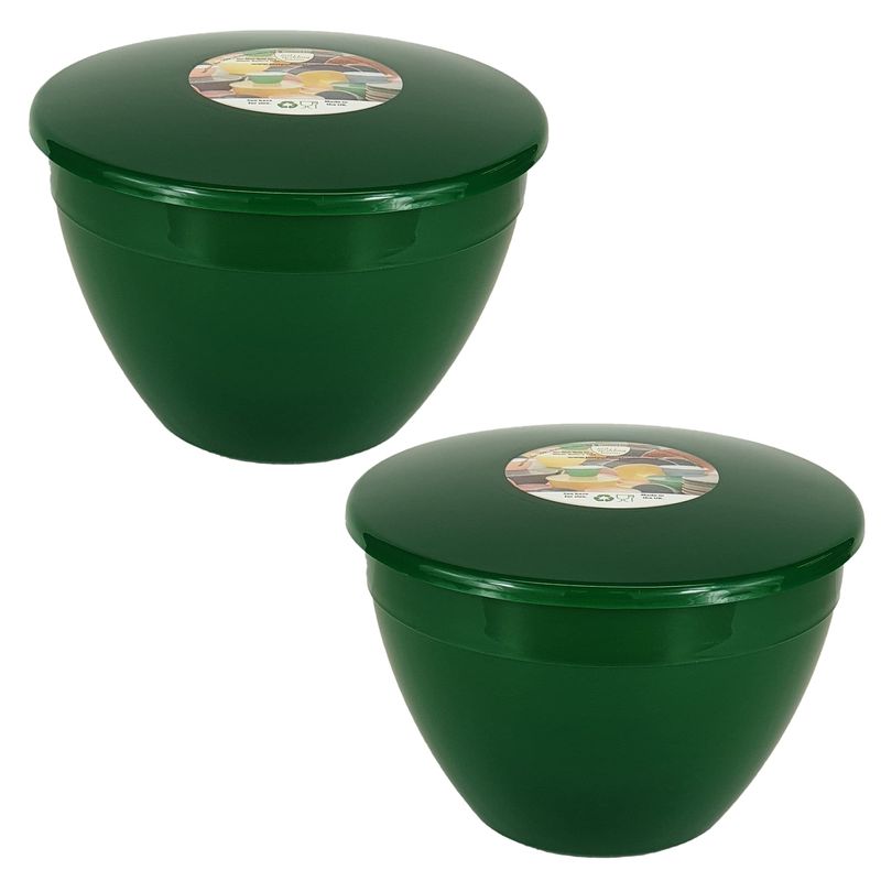 2 Pint Plastic Pudding Basin and Lid 40 fl oz British Racing Green 2 ...