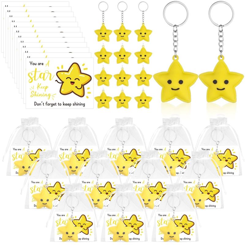 Vergissmeinnicht 12 Sets Cute Yellow Star Keychains Back to School ...