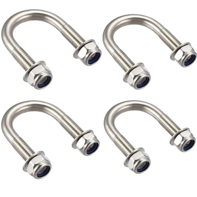 TA-VIGOR 4 sets M8 Round U-Bolts, 27mm Inner Width 52mm Length 304 ...