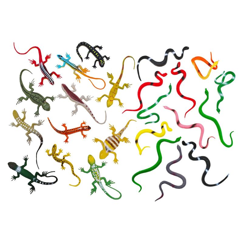 CVFRTT 12 Pieces Toy Lizards And 12 Pieces Toy Snakes, Simulated Animal ...