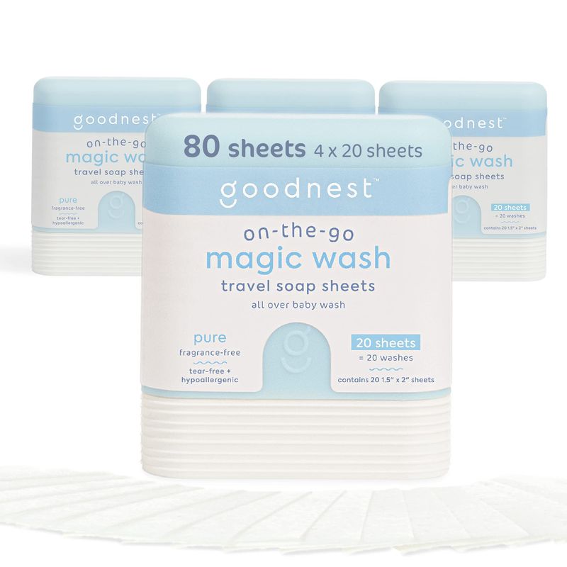 Goodnest® Baby & Toddler Travel Soap Sheets, Dissolving Baby Travel ...