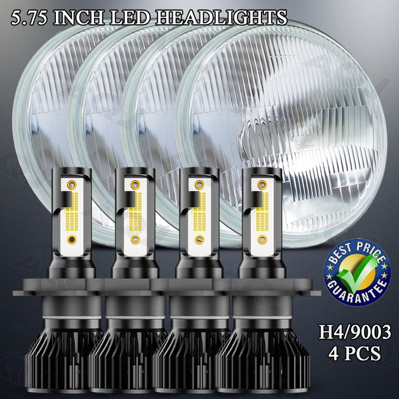 Fit Mercedes-Benz 380SL 450SL 560SL 4PCS 5.75" Round LED Headlights Hi ...