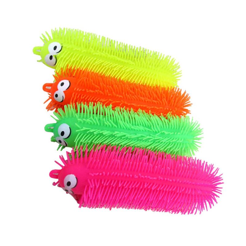 NUOBESTY Flashing Light Up Stretchy Caterpillars, 4pcs Stress Balls Toy ...