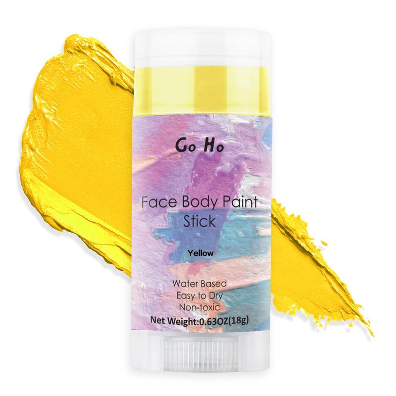 Go Ho Water Based Yellow Face Body Paint Stick,Non-Toxic Face Painting ...