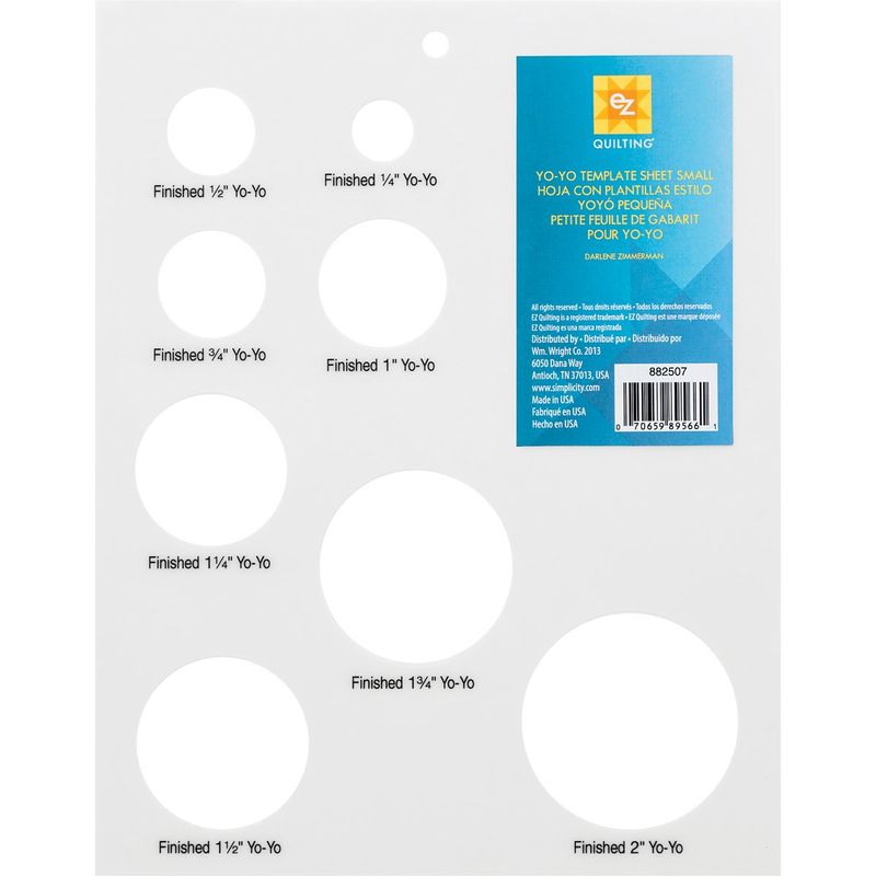 Simplicity Small EZ Yo-Yo Template Sheet, Translucent, White - Online ...