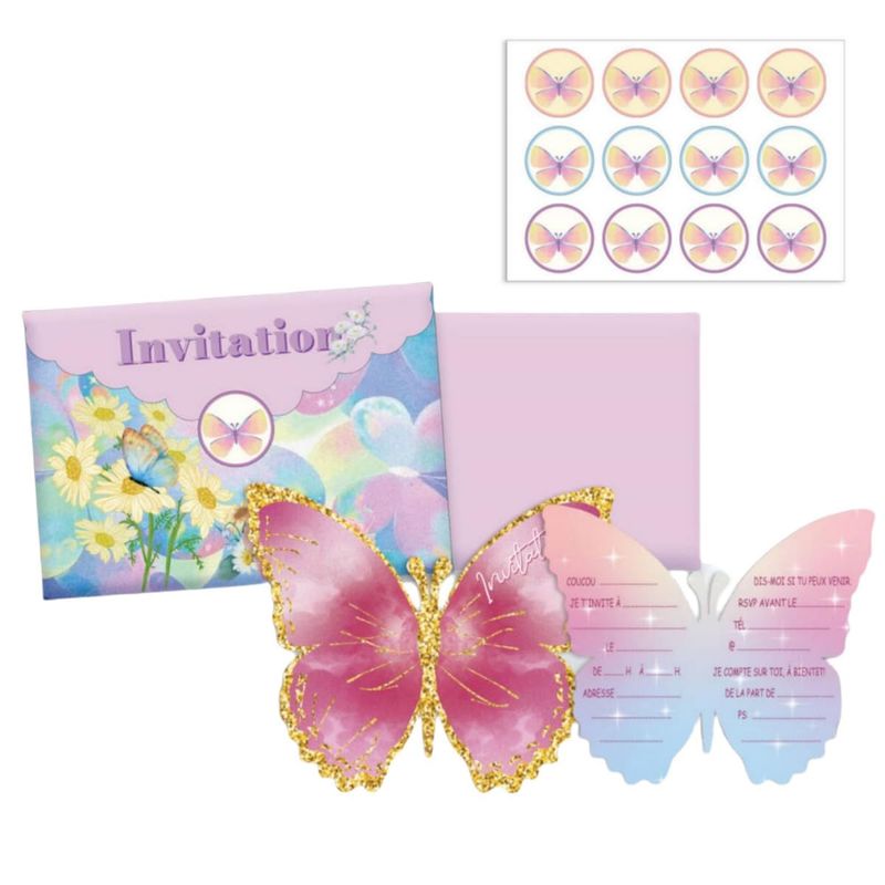 Lxing Set of 12 Butterfly Invitation Cards for Birthday Party ...
