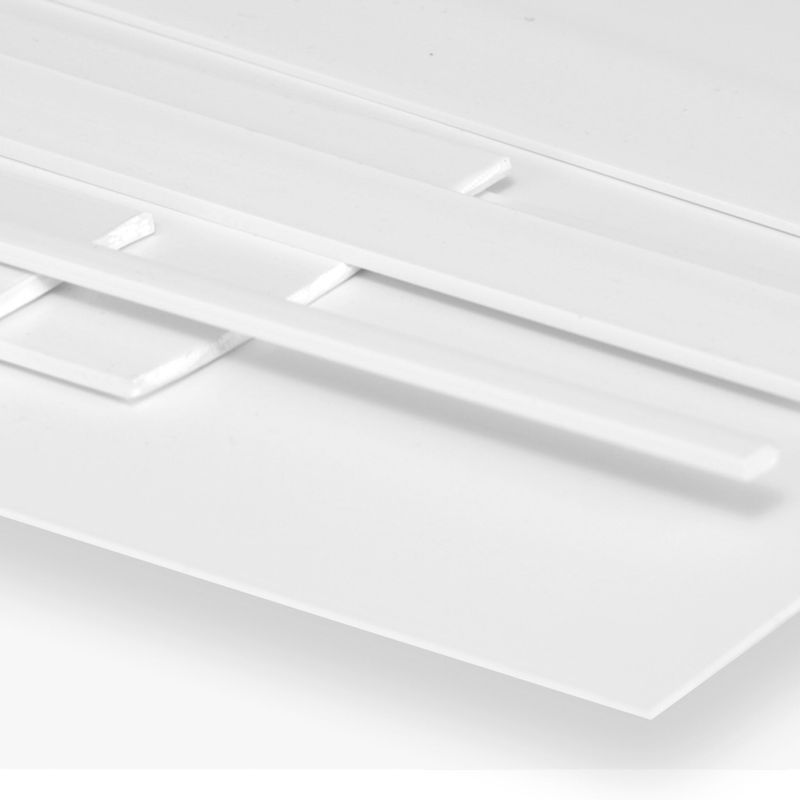 White PVC Flat Strip Bar, 30mm x 1.5mm x 3 Metre, Solid Plastic Profile ...