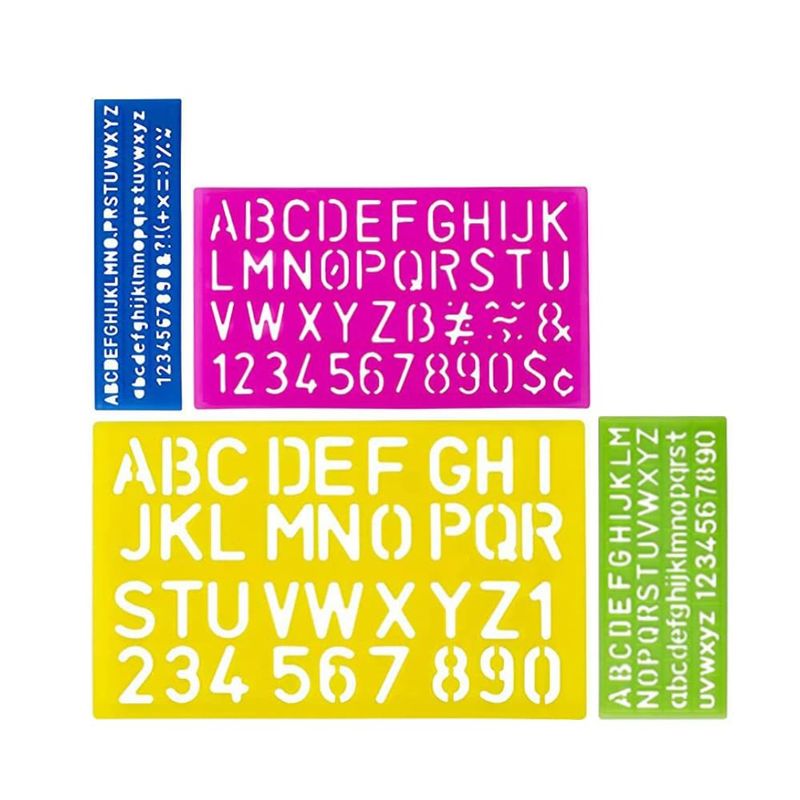 Belegao 4 PCS Letter Stencils Set, Plastic Alphabet Number Stencils ...