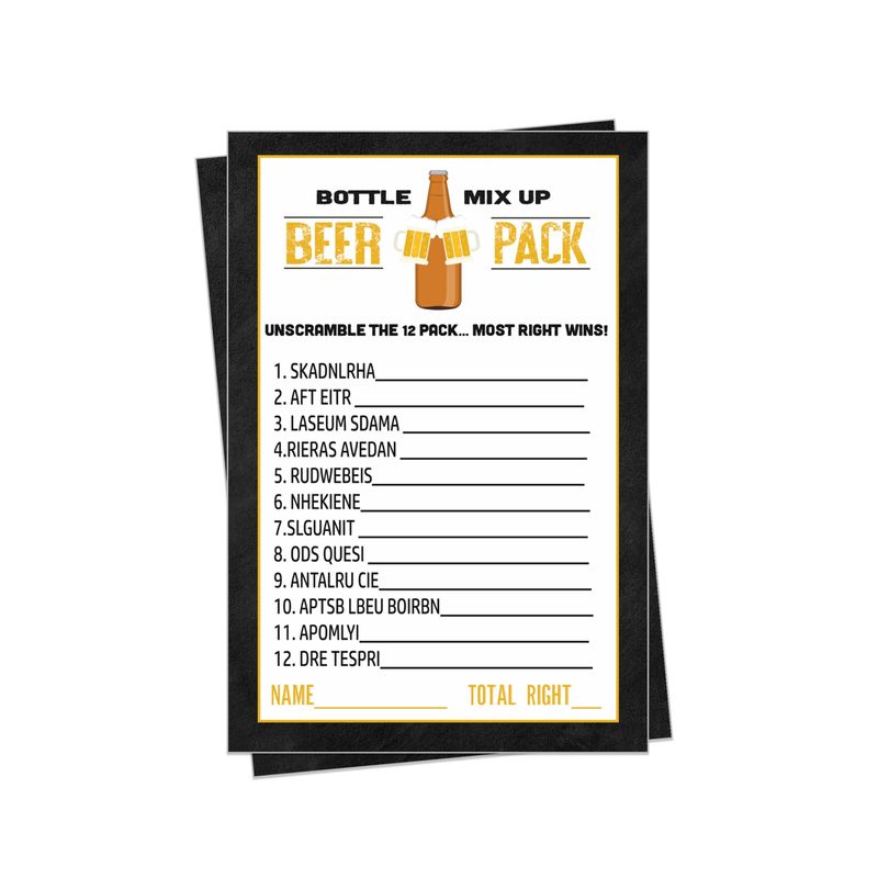 Beer Word Scramble Game Unscramble Activity Cards for Adults Daddy ...