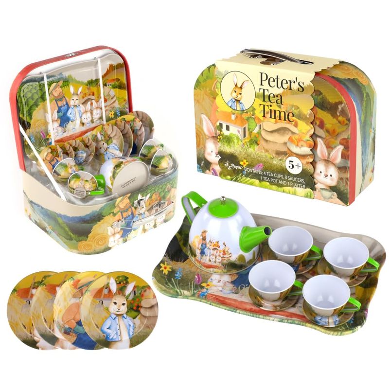 Regal Games Peter's Tea Party Set - Peter Rabbit Designed Kid's Tea ...