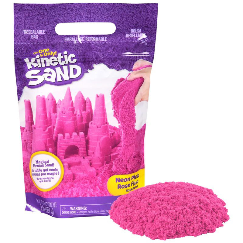 Kinetic Sand, 2lbs Pink Play Sand, Moldable Sensory Toys for Kids ...