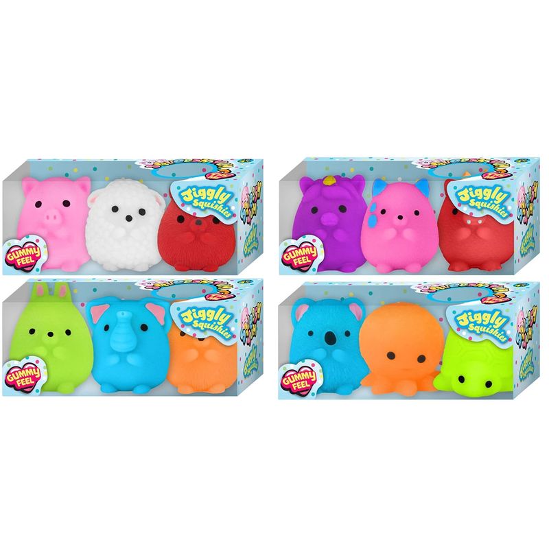 JA-RU Squeesh Yum Jiggly Animal Squishies (4 Squishy Pack, 3 Toys per Pack) Cute Animals Squishy ...