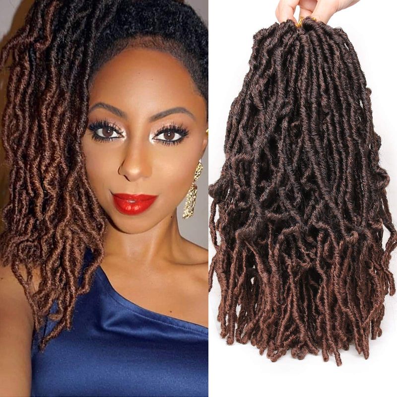 Leeven 12 Inch Nu Faux Locs Crochet Braids Hair 6 Packs Distressed ...