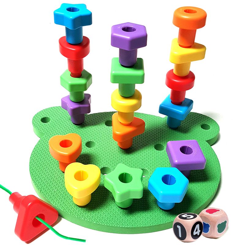 KIDS KORNER New & Improved Peg Board Stacking Toddler Toys Game Set ...
