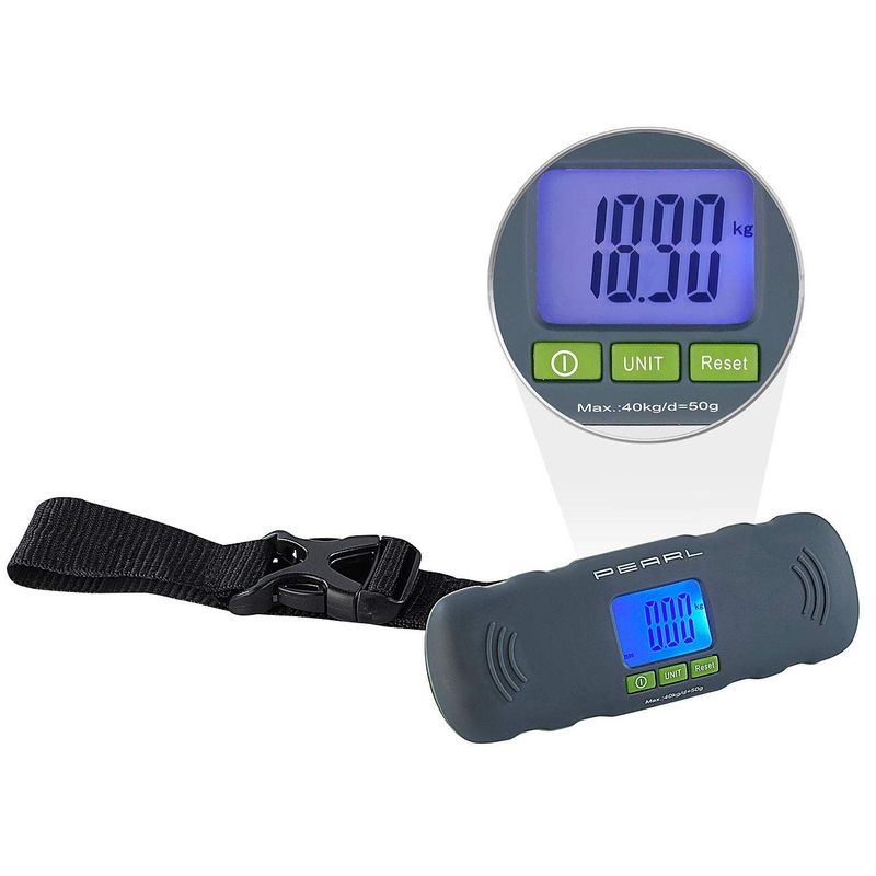 PEARL Hand Scales: Digital Luggage Scales with LCD Display and Tare ...
