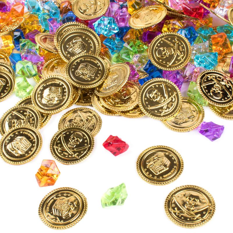 Super Z Outlet Pirate Plastic Gold Colored Coins Buried Treasure and ...