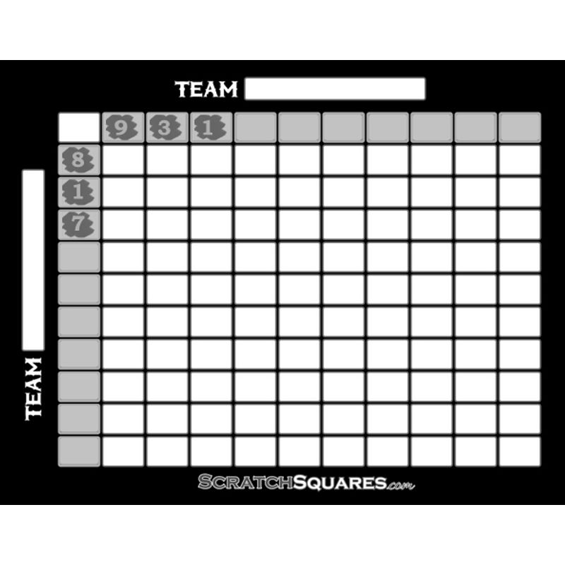 10 Pack - Scratch-Off Football Square Grid - 100 Squares Office Pool ...