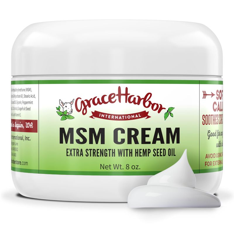 Grace Harbor MSM Cream – Extra Strength – Daily Skin, Muscle and Joint ...