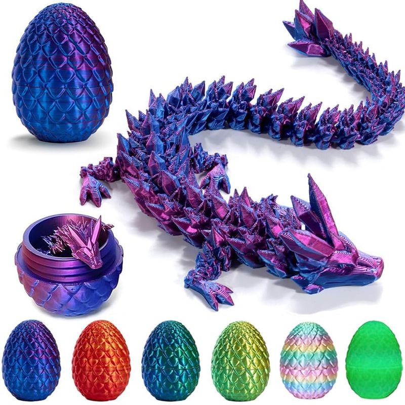 3D Printed Dragon Egg, Mystery Crystal Dragon Egg Fidget Toys Surprise ...