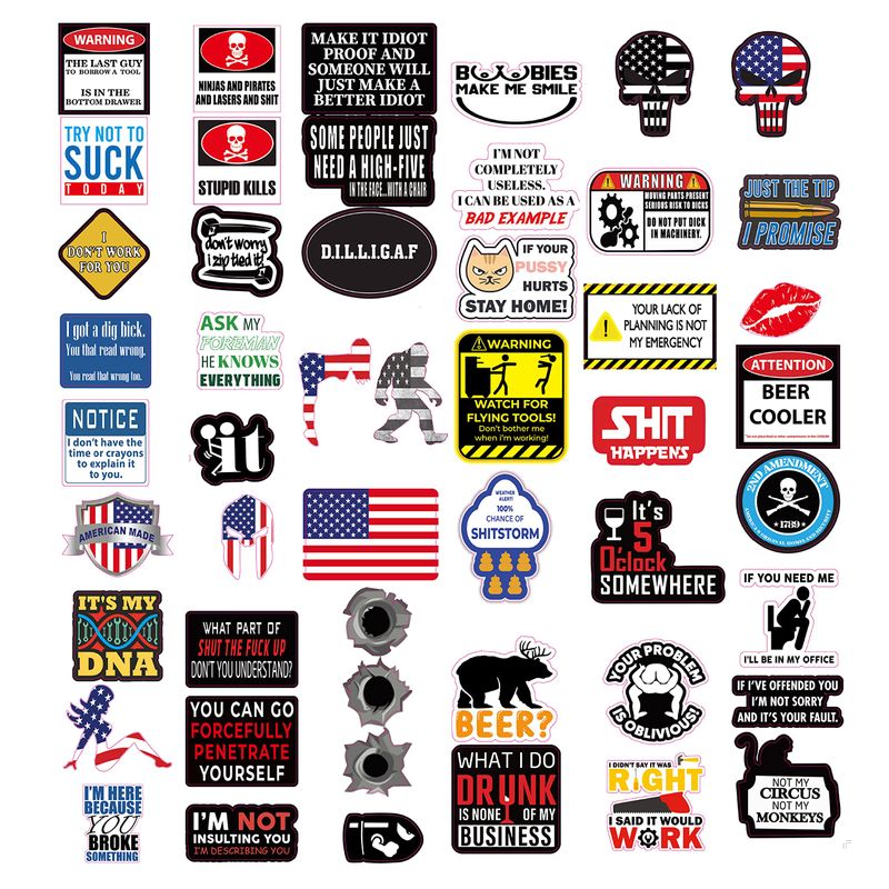 100 Hard Hat Stickers, Tool Box, Hood, Thermos, Helmet Decals, 100% ...