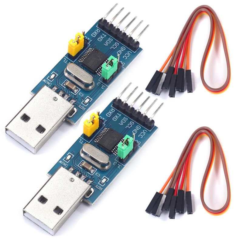 Hailege 2pcs CH341T Downloader Tool USB to UART USB to I2C IIC USB to TTL Convert Adapter Serial ...