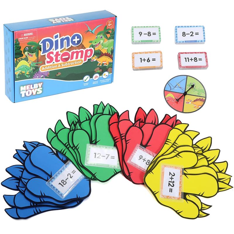 Dino Stomp Addition and Subtraction Games I Math Games for Kindergarten ...