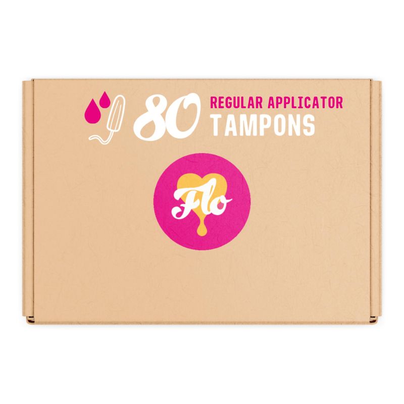 FLO Organic Cotton Applicator Tampon Mega Reg Pack, Feminine Care ...