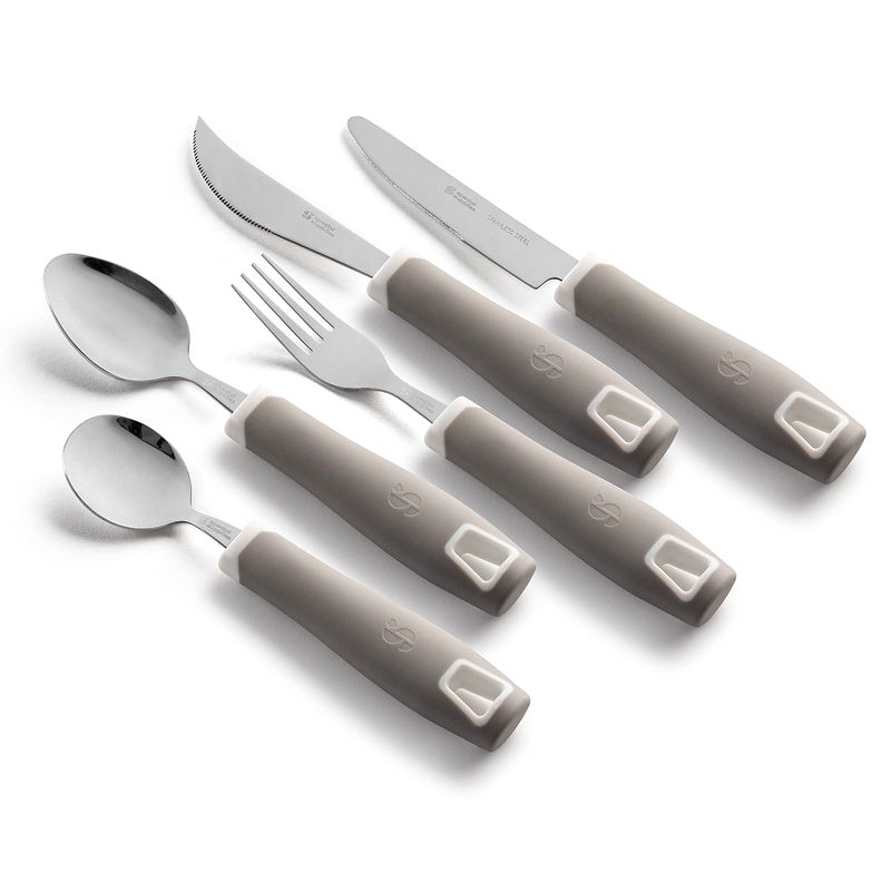 Special Supplies Adaptive Utensils 5-Piece Set Non-Weighted, Non-Slip ...