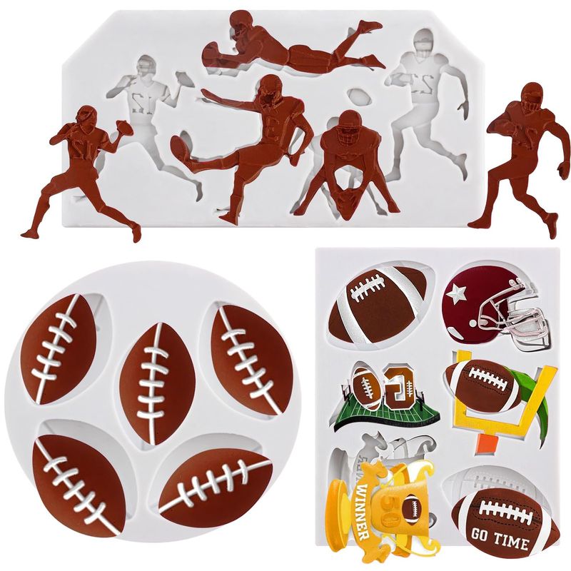 FCKEMLDS Ball Silicone Molds Rugby Football Fondant Molds Football ...