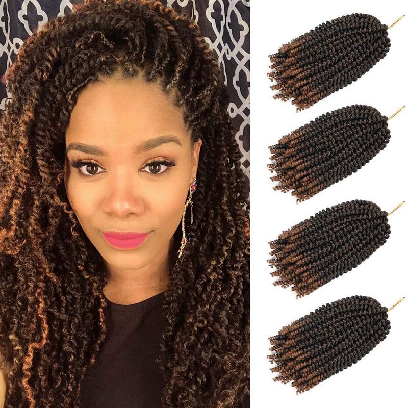 30 Strands YEBO Spring Twist Hair 4 Packs 8 Inch Spring Twists Crochet ...