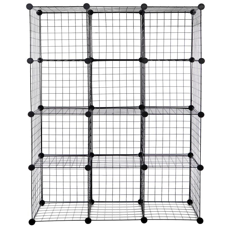 12 Cube Storage Wire Rack Shelving Organizer Cabinet Kitchen Bedroom ...
