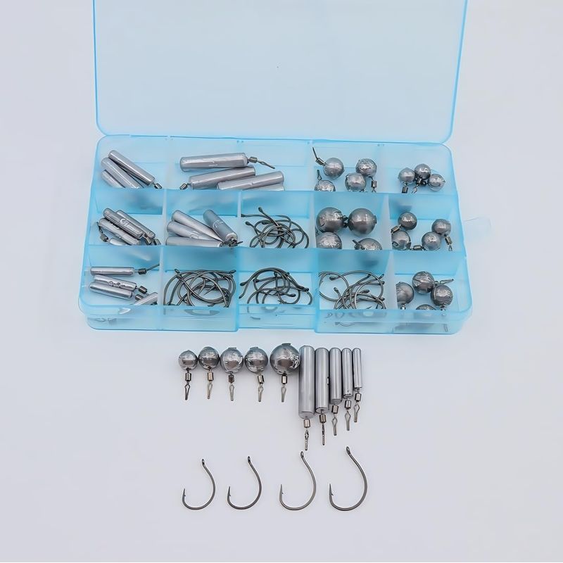 Dropshot Rig Kit – 40pcs Wacky Hooks (4 Sizes) & 50pcs Drop Shot ...