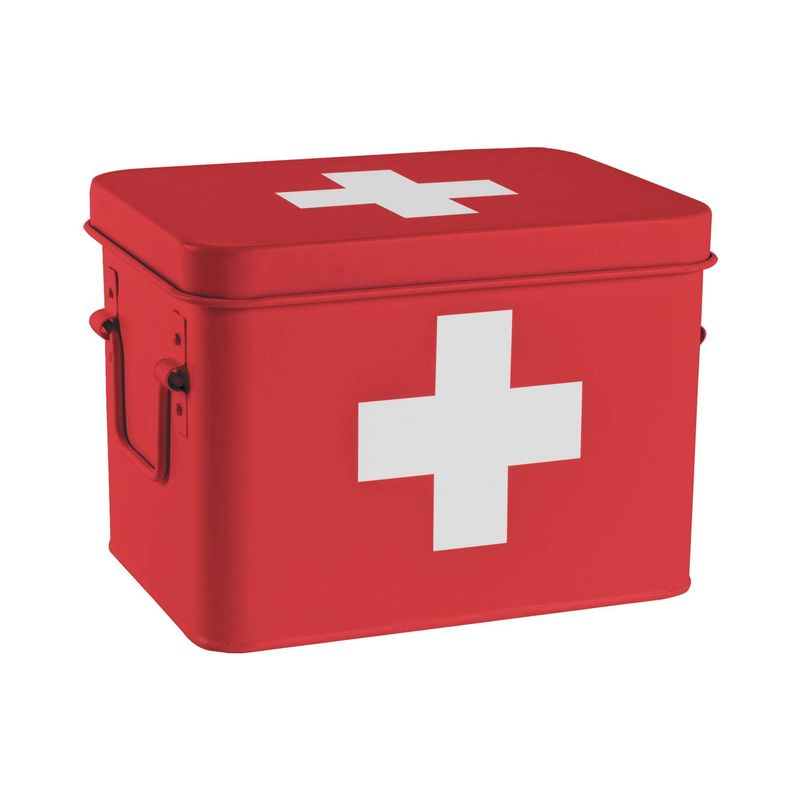 Harbour Housewares Vintage First Aid Storage Canister - Metal Square ...