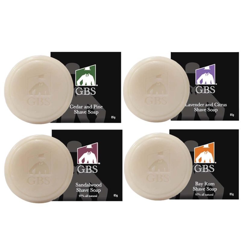 G.B.S Men’s Shaving Soap Pack 97% All Natural Enriched With Shea Butter ...